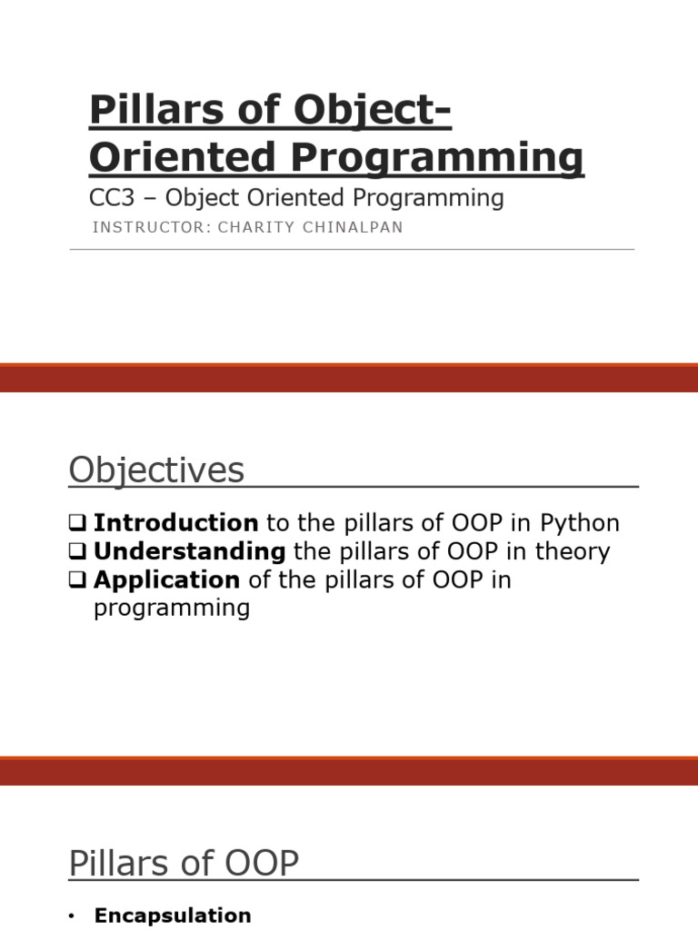 OOP Pillars in Python Explained | PDF