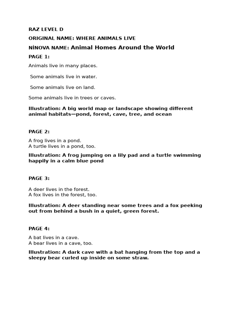 Animal Homes Around the World | PDF