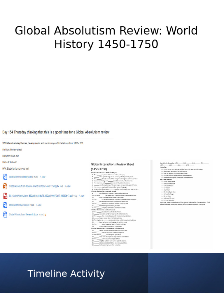 Global Absolutism Review World History 1450 1750 | PDF | Trade ...