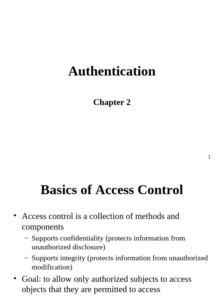 CH02 Authentication | PDF | Password | Biometrics