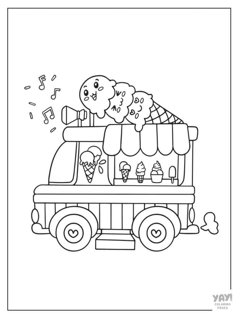 Ice Cream Coloring Pages Cute Ice Cream Truck | PDF
