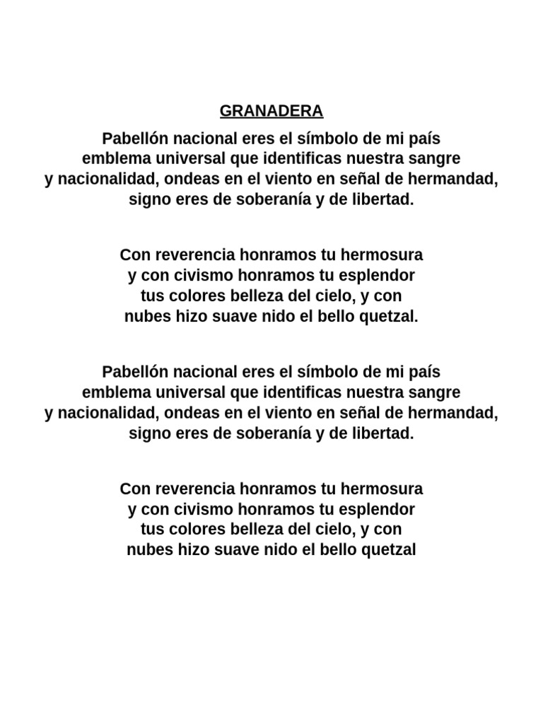 La Granadera: Himno Nacional de Guatemala | PDF