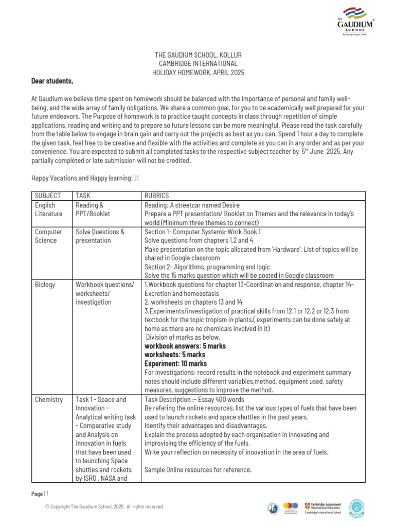 Grade 10 Holiday Homework 2 | PDF | Space Suit | Radiation