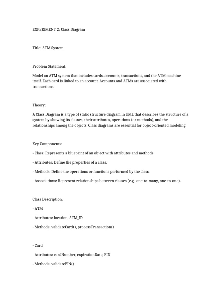 Experiment2 ClassDiagram | PDF