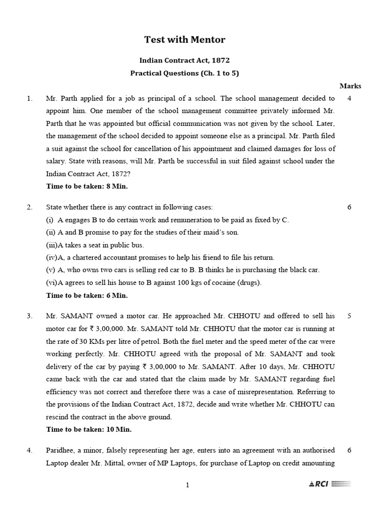 Kindly Find the Attached Law Practical Question TWM Question Paper ...