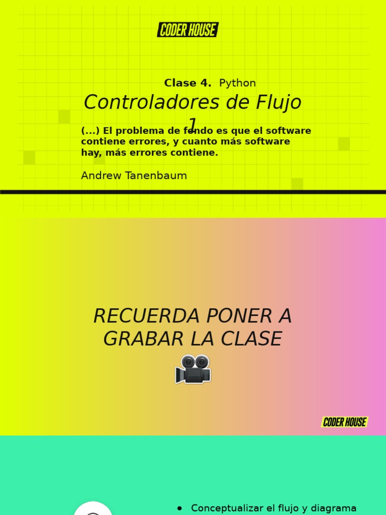 Clase 4 - Controladores de Flujo 1 | PDF | Python (lenguaje de programación) | Programa de ...