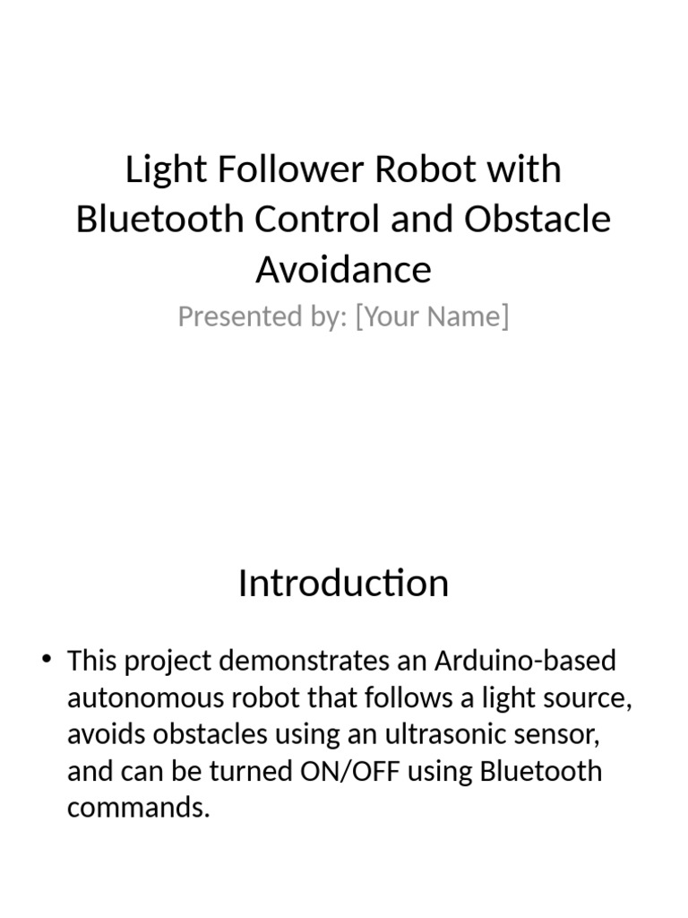 Light Follower Robot Presentation | PDF
