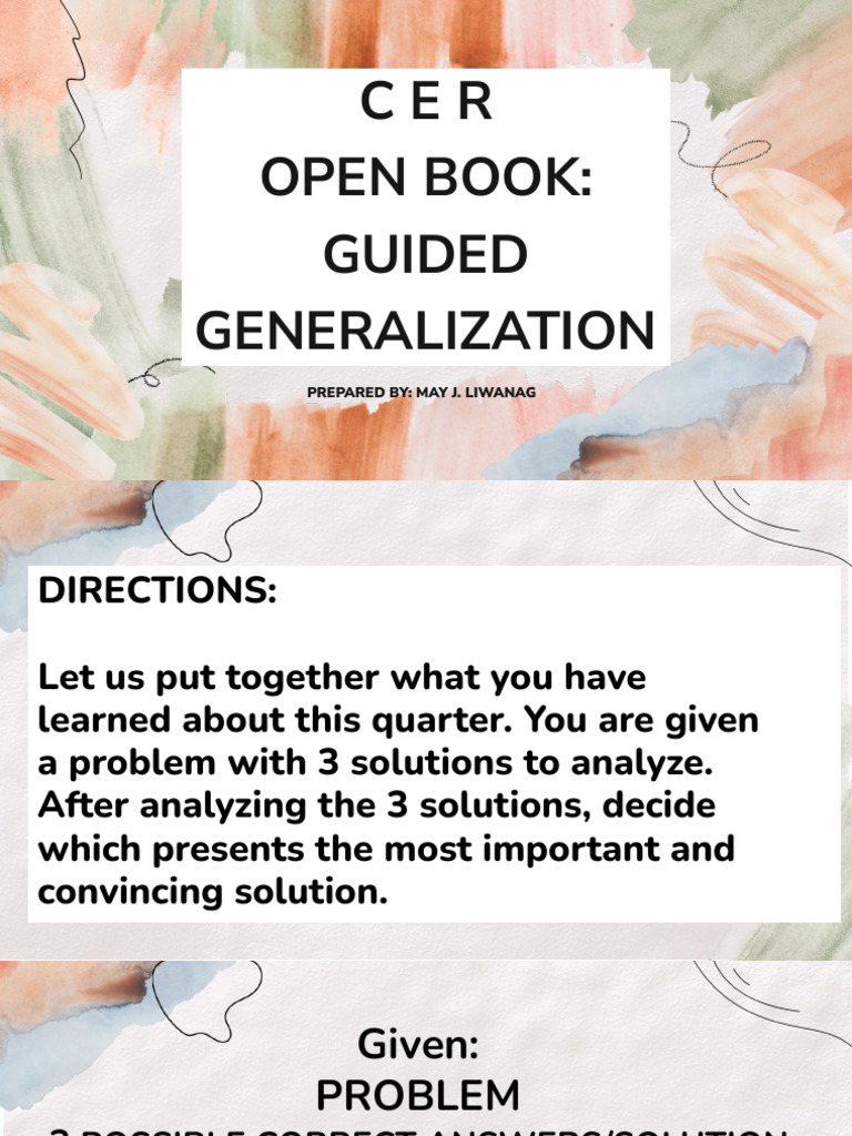 Second Q Cer Open Book Guided Generalization | PDF | Particulates ...