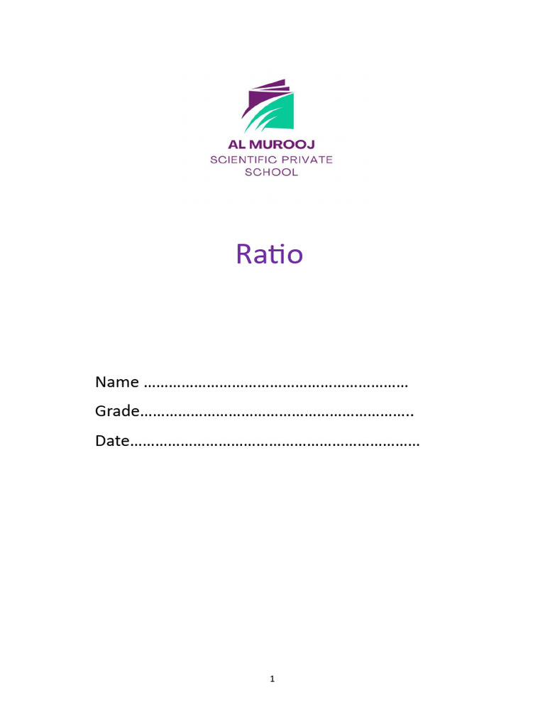 Ratio Worksheet | PDF