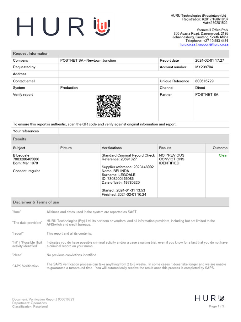 Candidate Verification Report 2024 02 01 10730795 | PDF ...