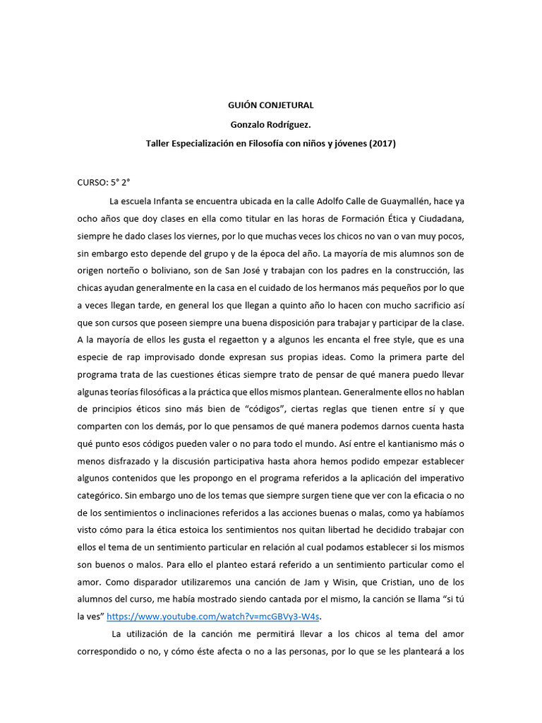 Rodriguez Gonzalo. Guion Conjetural | PDF | Amor