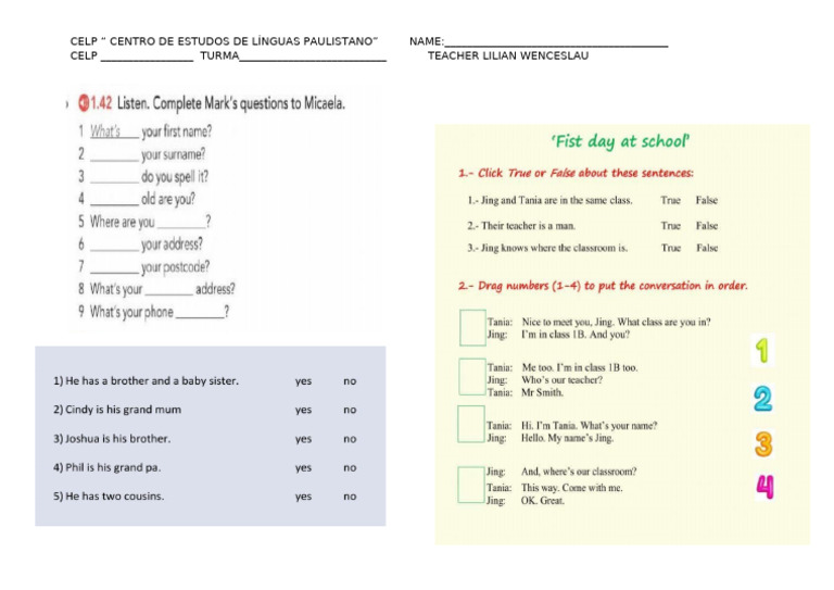 Celp Prova Listening Parte 1 | PDF