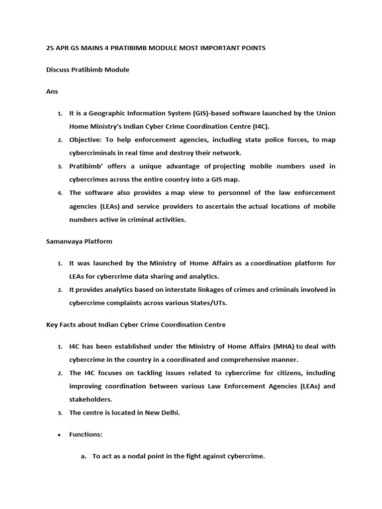 25 Apr GS Mains 4 Pratibimb Module Most Important Points | PDF | Cybercrime | Misconduct