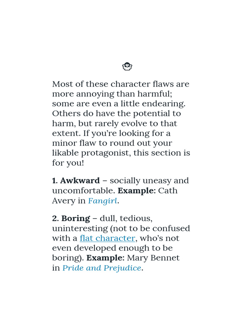 Comprehensive Character Flaws List | PDF