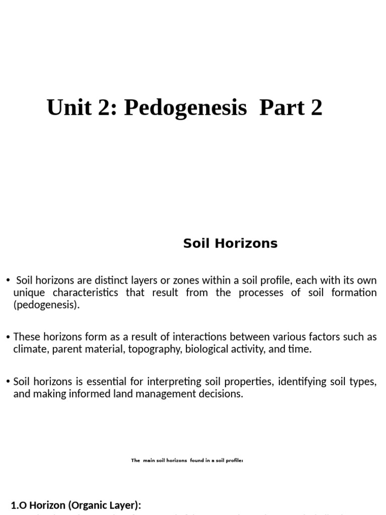 Unit2 Pedogenesis Part 2 | PDF | Soil | Natural Sciences