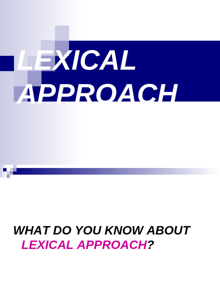 Lexical Approach 38117 | PDF