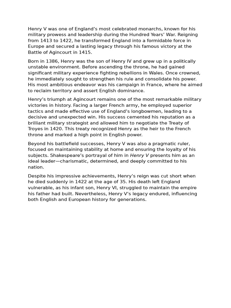 Henry V | PDF
