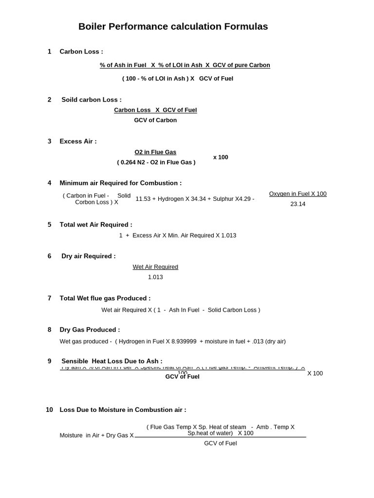 Boiler Efficiency Calculation Afbc | PDF | Combustion | Boiler