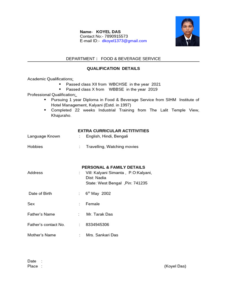 Koyel Das Updated CV | PDF