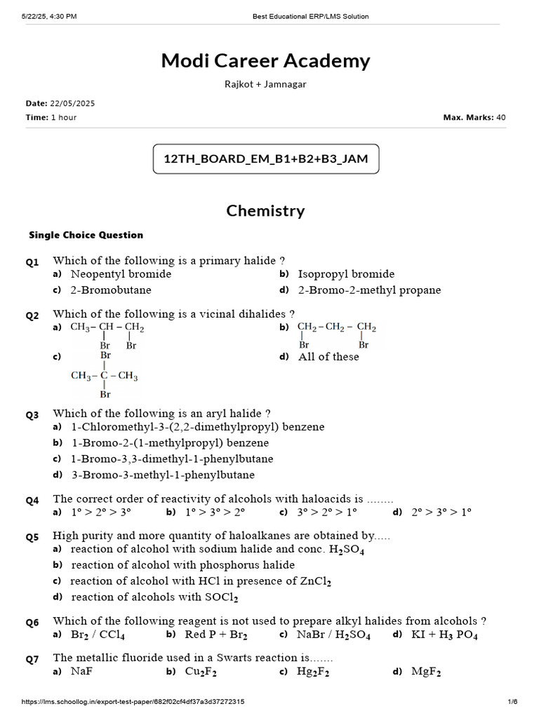 12th Board em b1+b2+b3 Jam | PDF | Electrochemistry | Chemical Substances