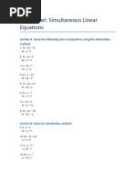 Solving Simultaneous Equation Problems | PDF