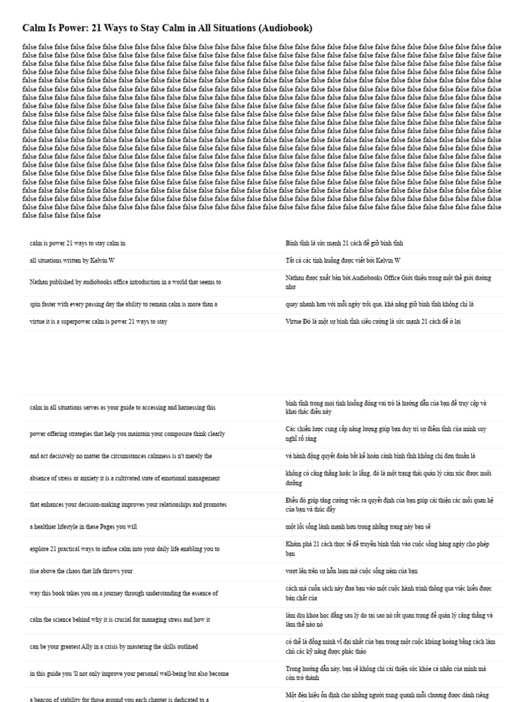 Calm Is Power - How To Never Get Angry | PDF