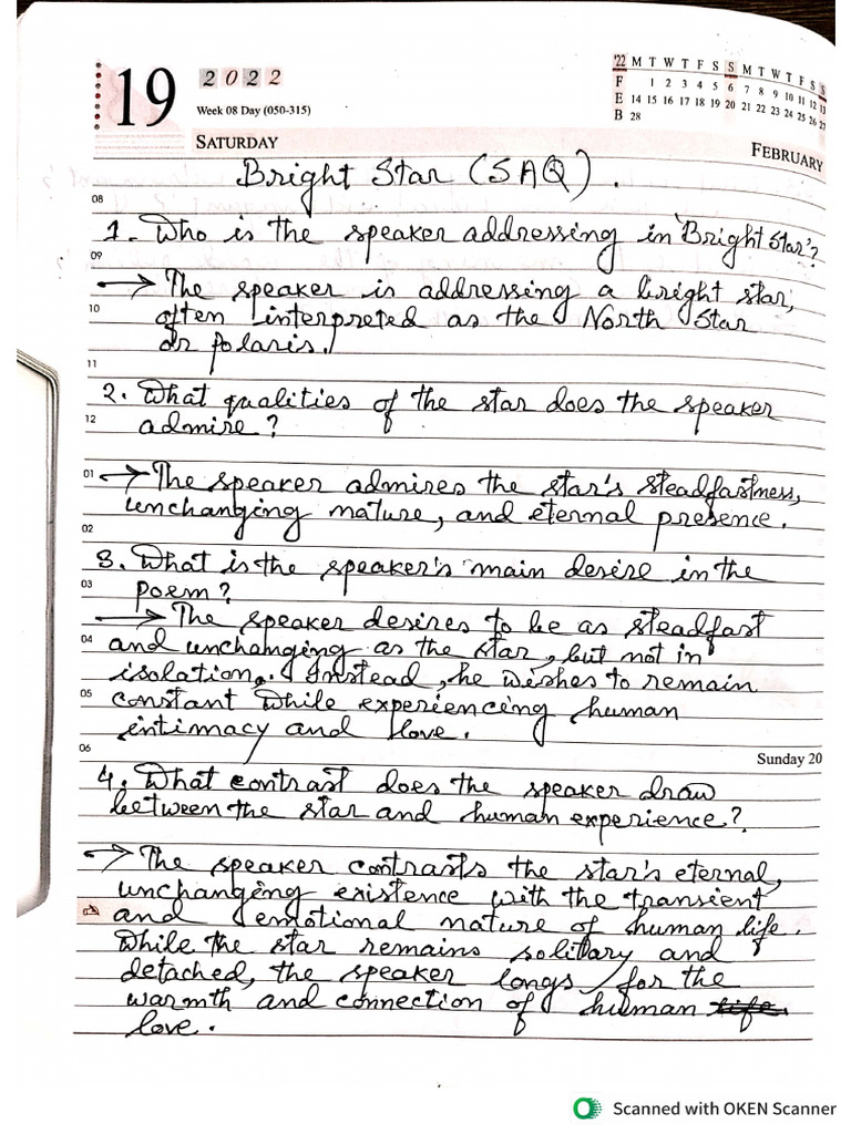 Bright Star (SAQ) | PDF