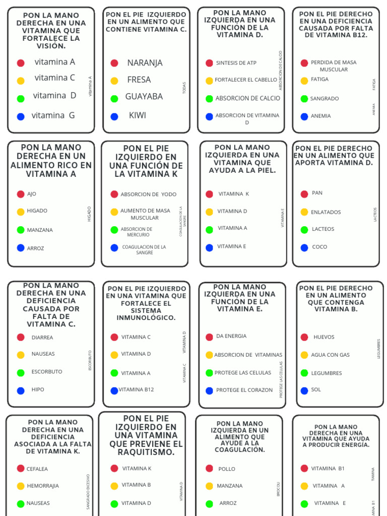 White Colorful Illustrative Fruits Flashcards | PDF | Vitamina | Vitamina D