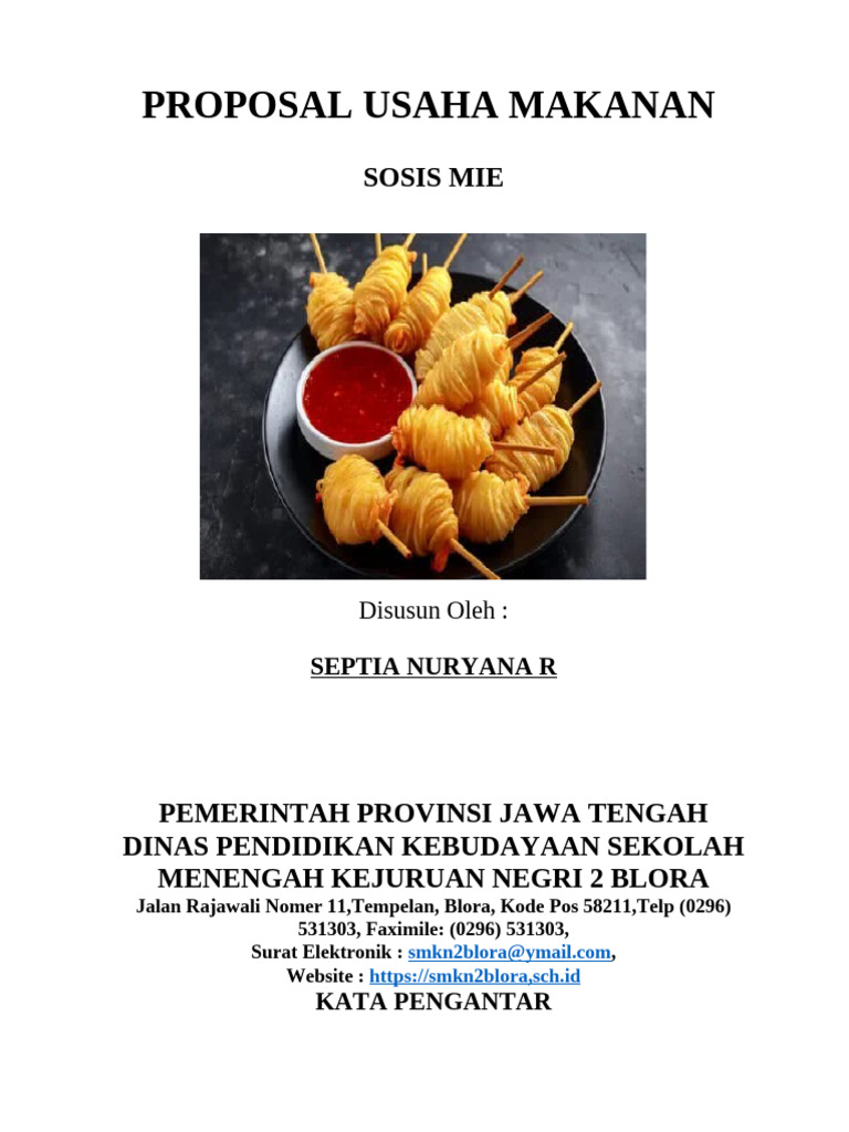 Proposal Usaha Sosis Mie Kekinian | PDF