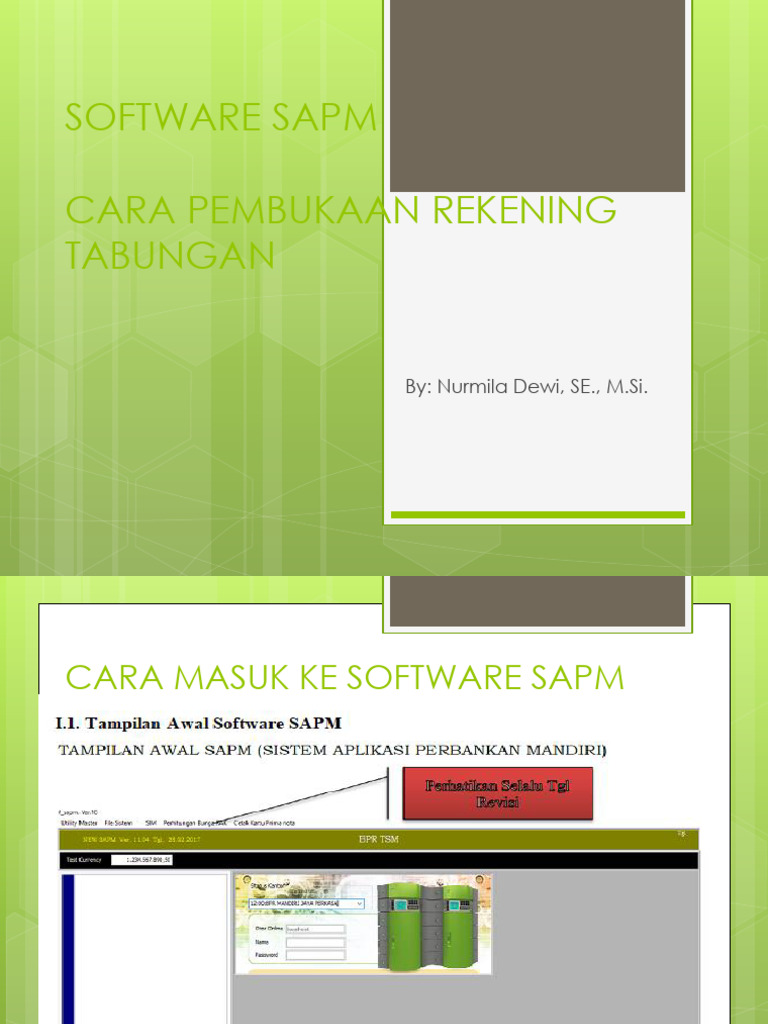 Langkah-Langkah Pembukaan Rek Tabungan Pada Sapm | PDF