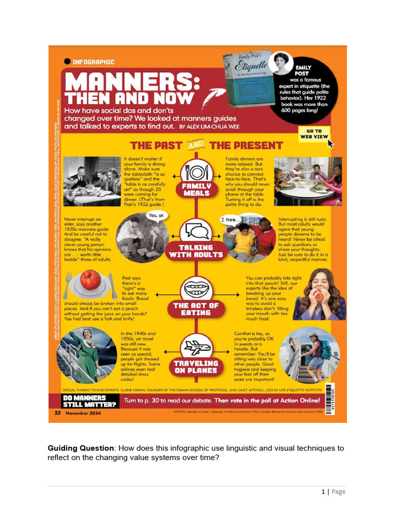 Sample Infographic Resposnse Manners Then and Now - Docx 061212 | PDF ...