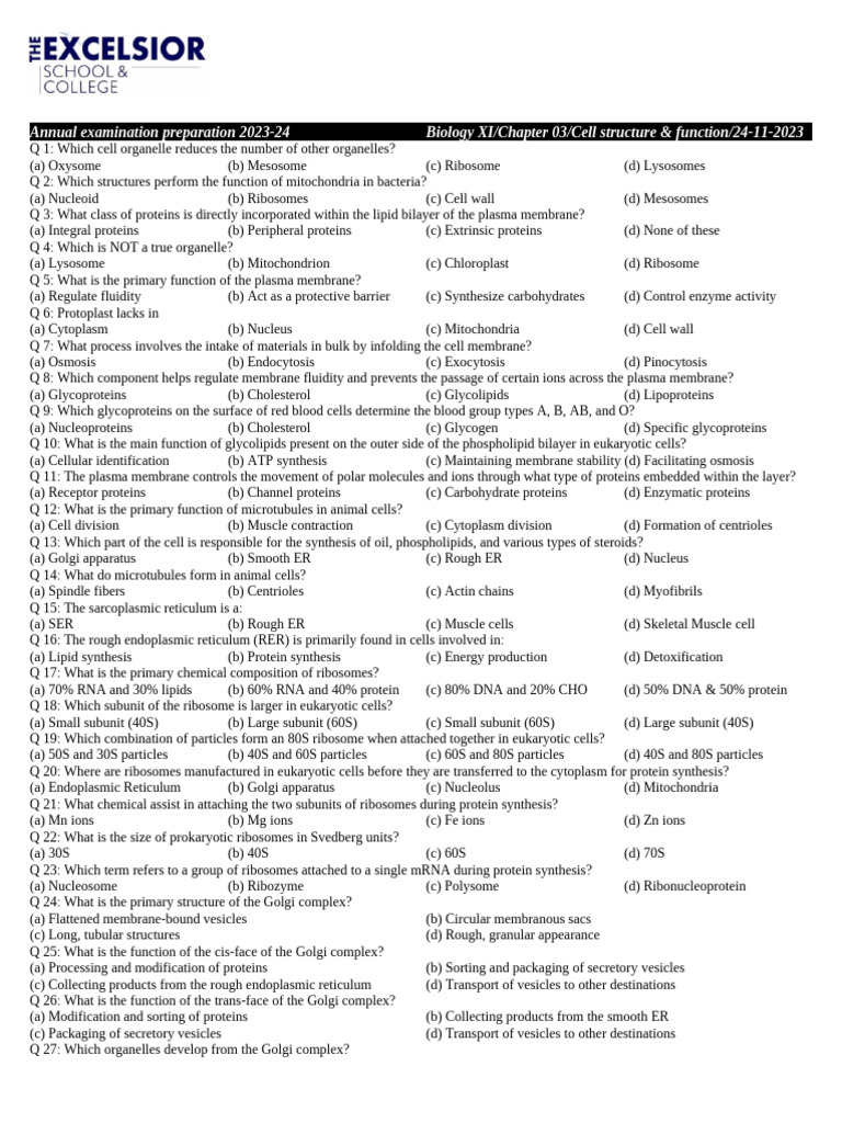 The Cell Strcture and Function | PDF | Endoplasmic Reticulum | Lysosome