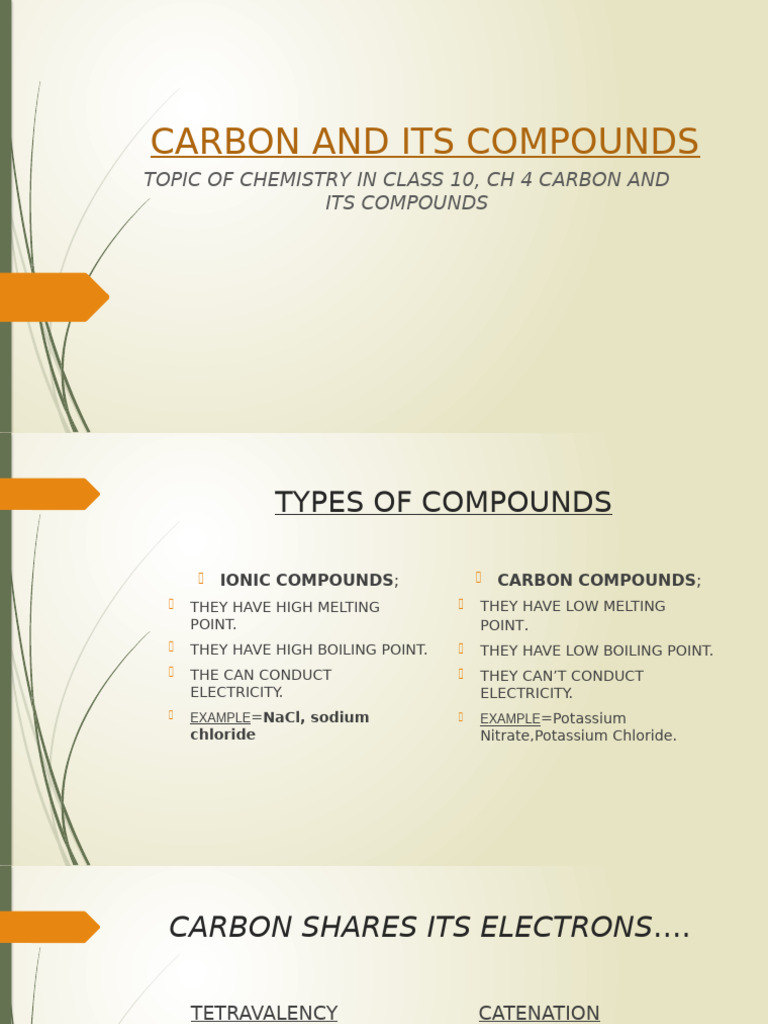 Carbon and Its Compounds | PDF | Carbon | Chemical Compounds