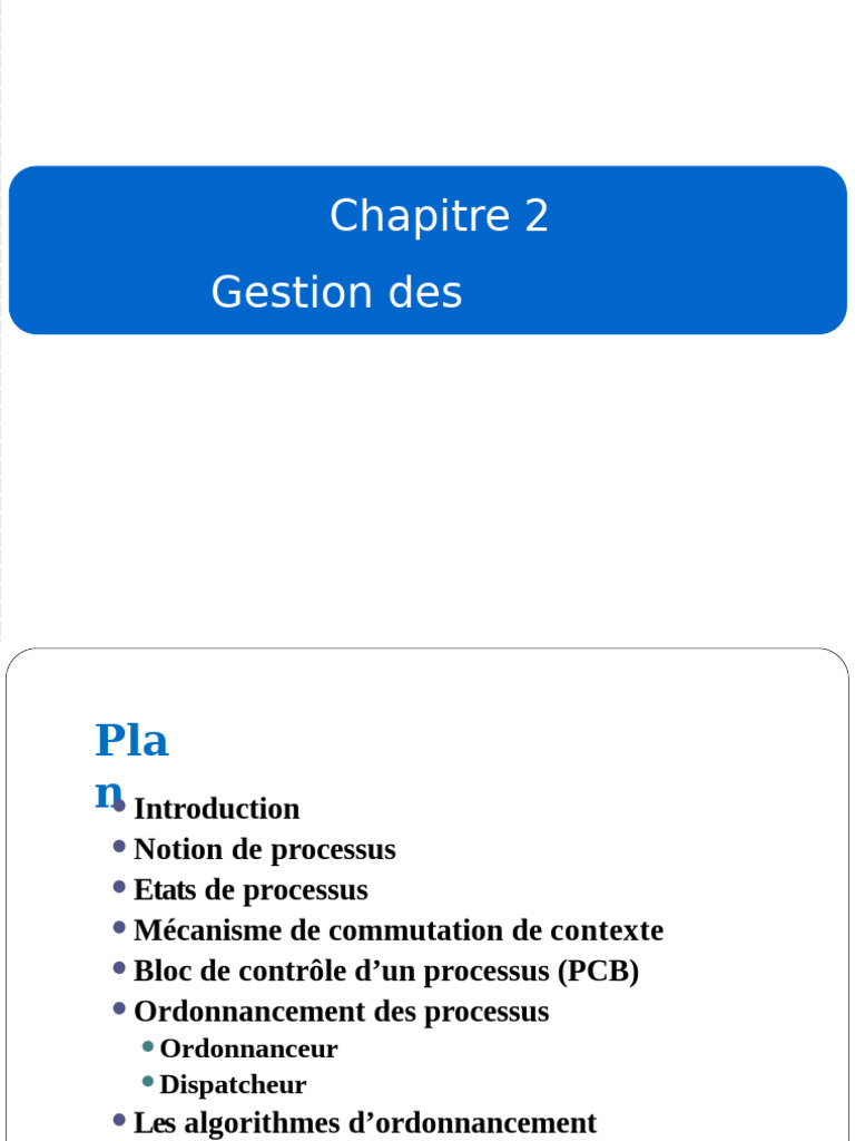 Gestion des processus et ordonnancement | PDF | Ordonnancement dans les ...