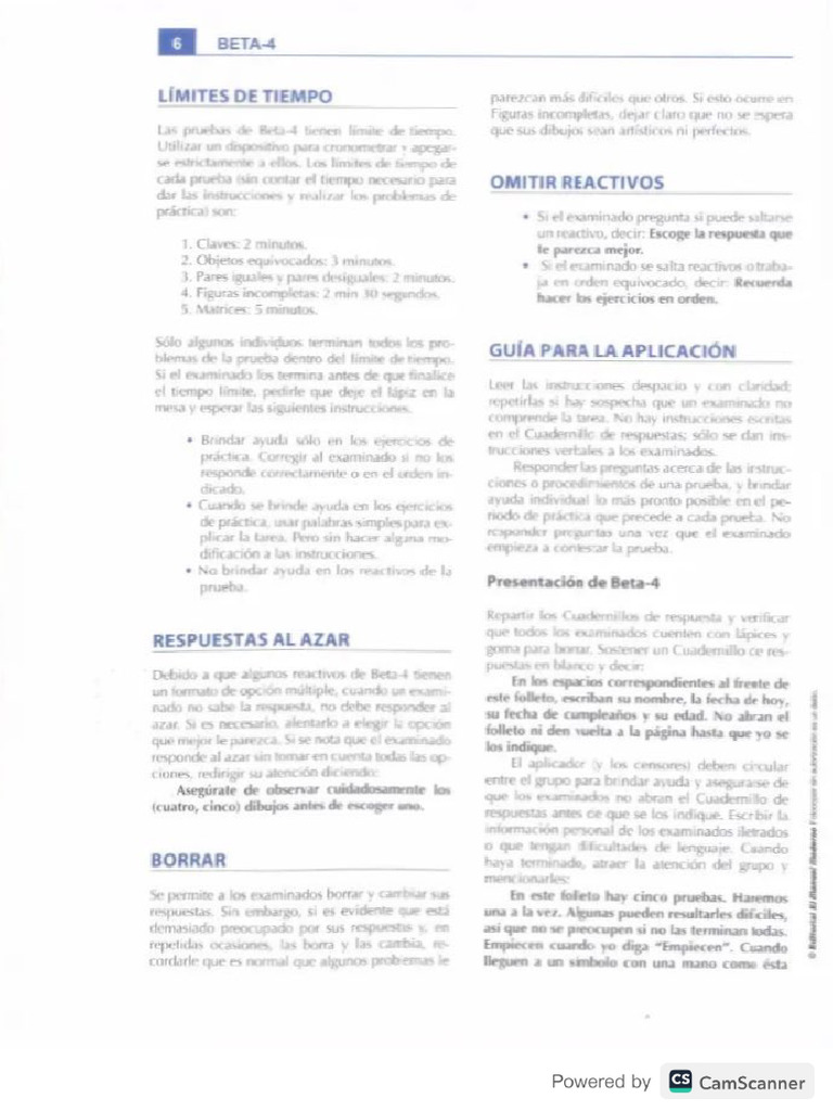 Tiempo y Calificación Beta IV | PDF