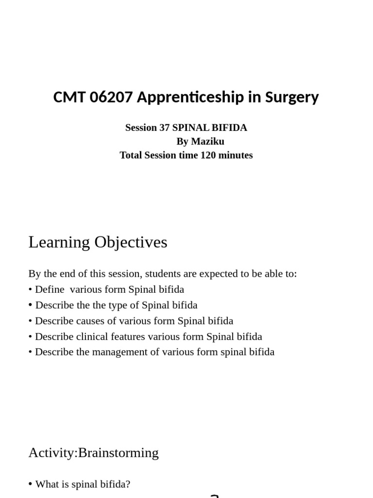 Session 37-Spinal Bifida | PDF | Vertebral Column | Vertebra