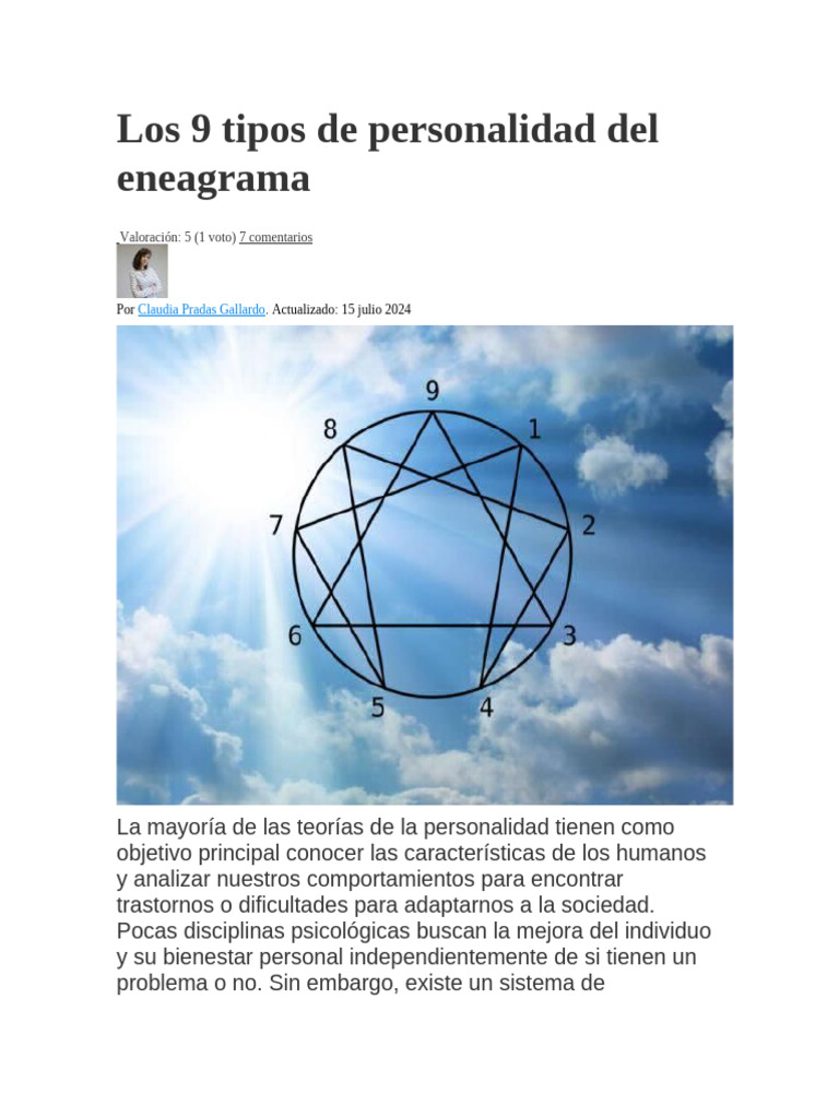 Los 9 Tipos de Personalidad Del Eneagrama | PDF | Eneagrama de la personalidad | Las emociones