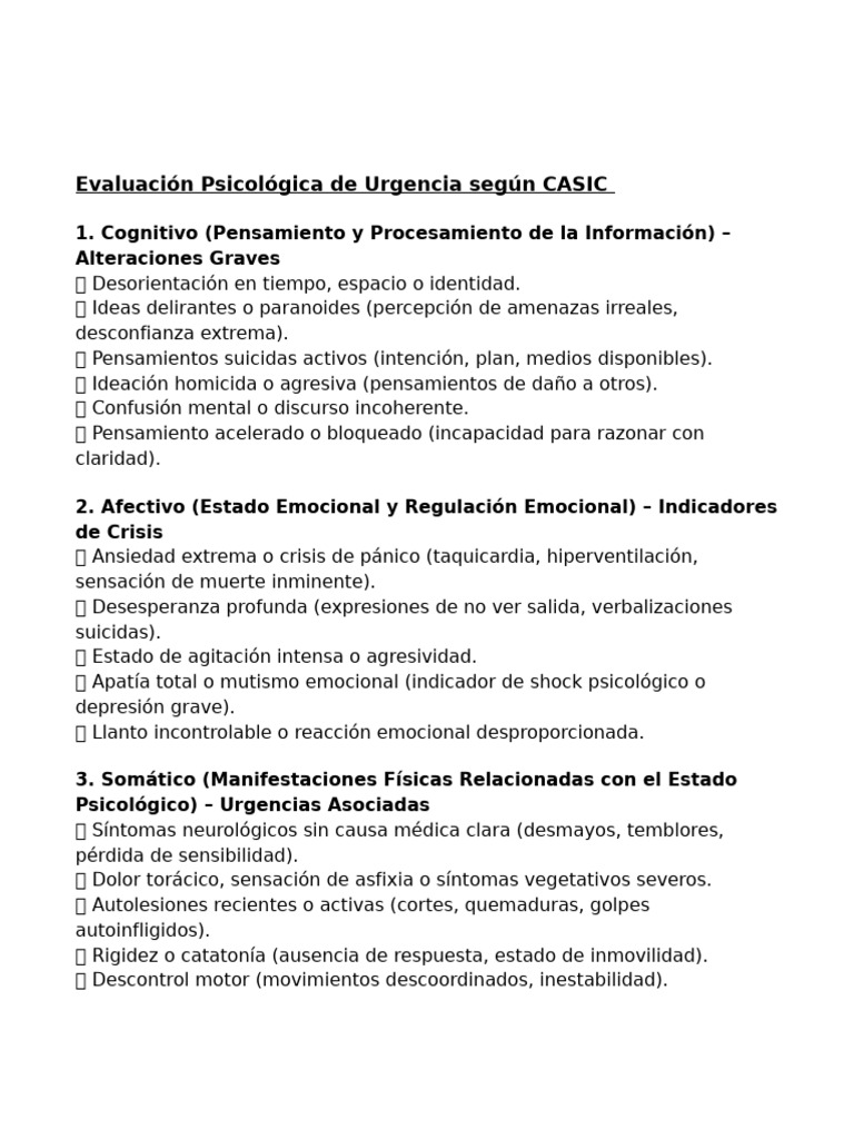 Casic Urgencias | PDF | Las emociones | Comportamiento