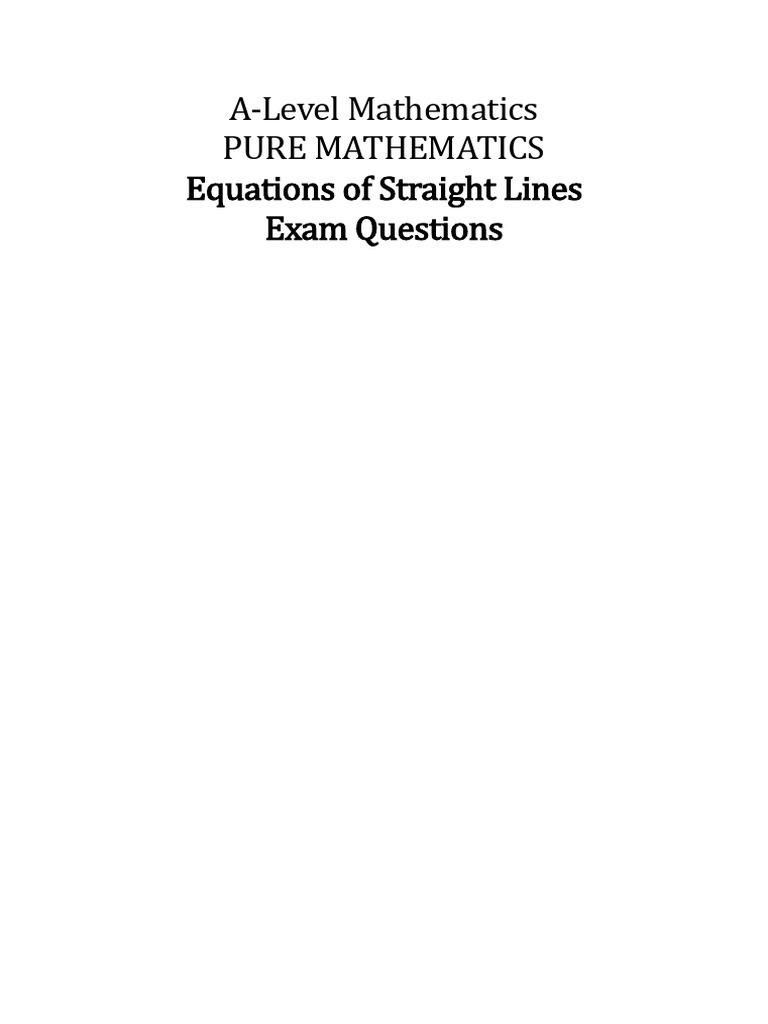 Equations of Straight Lines | PDF
