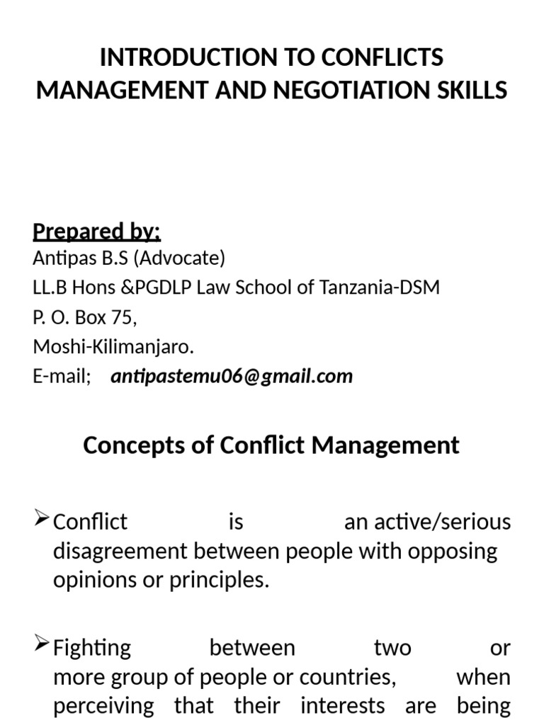 Conflict &negotiation Skills LV 4-1-1 | PDF | Negotiation | Conflict Resolution