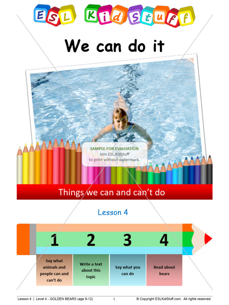 Golden Bears Lesson: Abilities for Kids | PDF | Language Mechanics ...