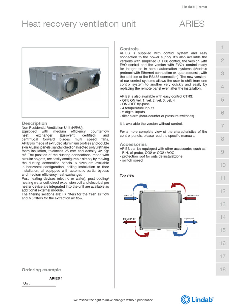 Heat Recovery Ventilation Units Overview | PDF | Mains Electricity ...