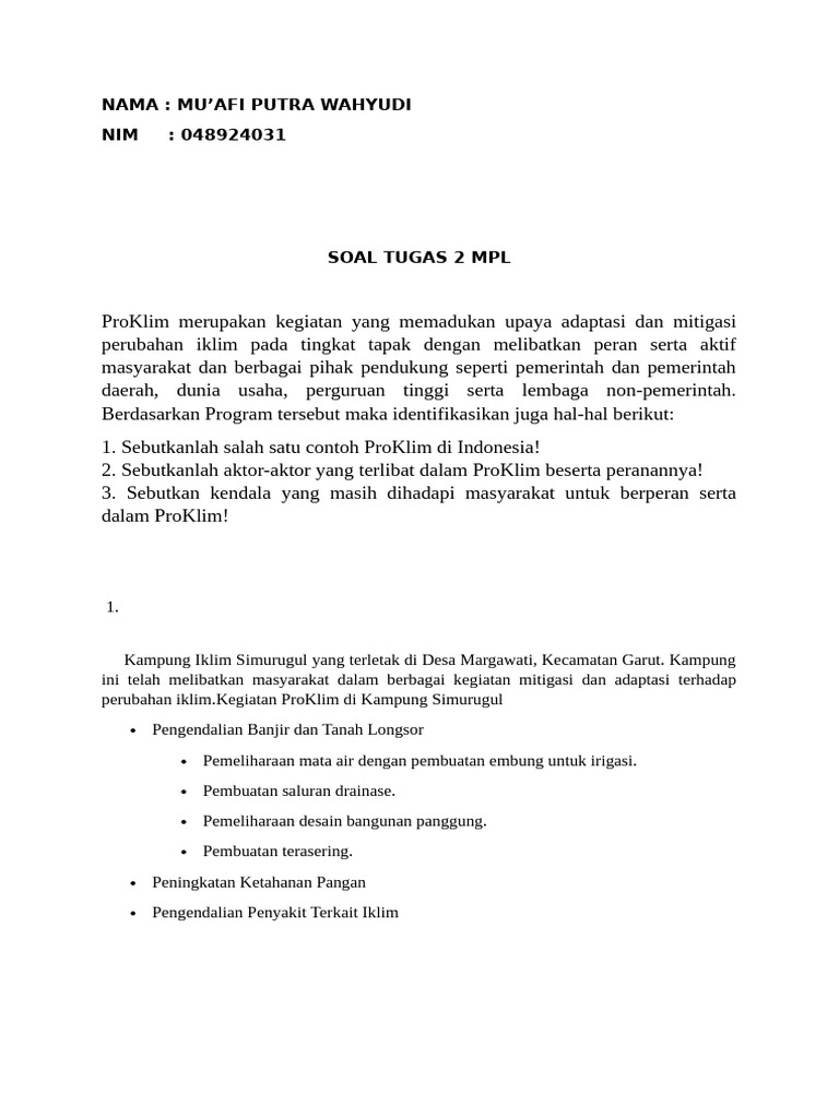 ProKlim: Contoh, Aktor, dan Kendala di Indonesia | PDF