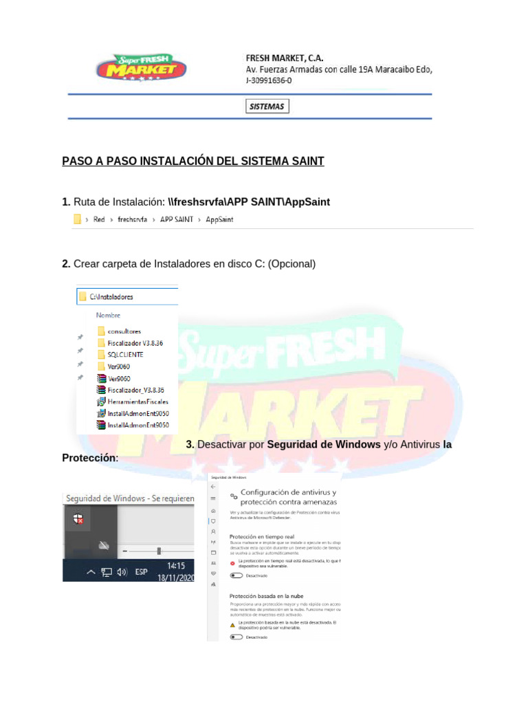 Guía de Instalación del Sistema SAINT | PDF