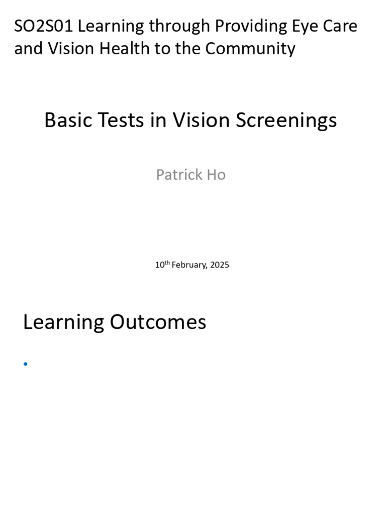 Vision Screening Procedures Guide | PDF | Facial Features | Senses