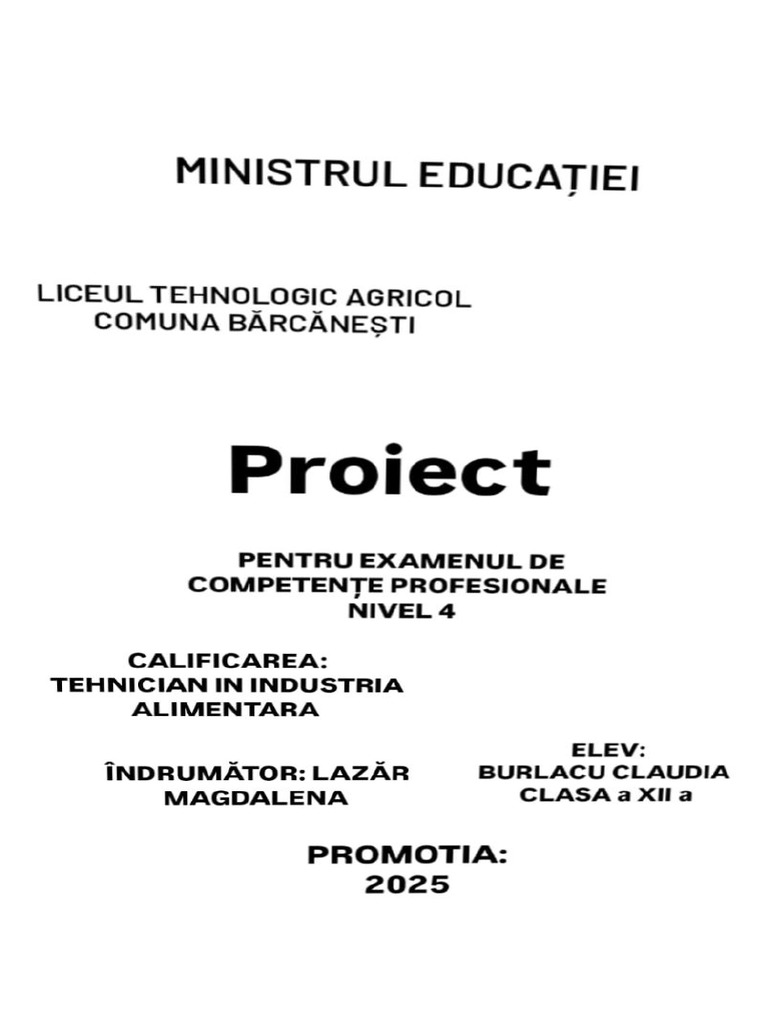 Atestat Lapte de Consum | PDF