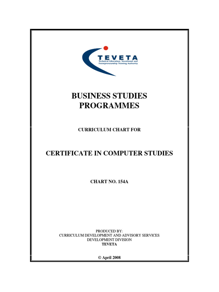 Certificate in Computer Studies Overview | PDF | Computer Program ...