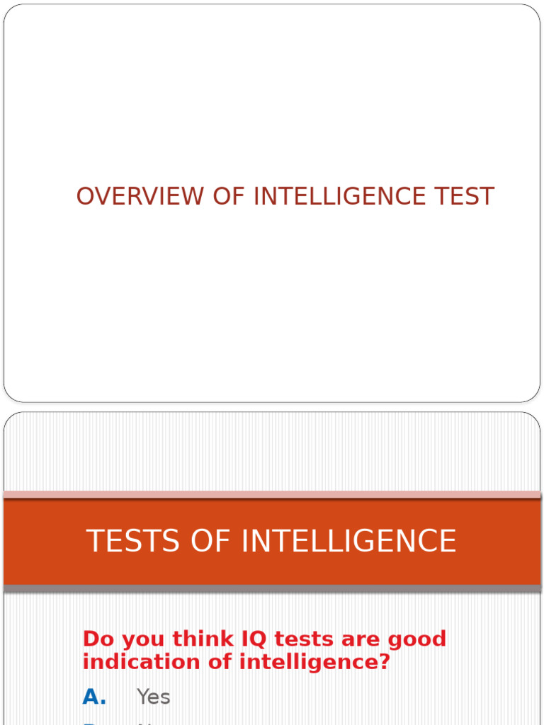 1415483027overview of Intelligence Assessment | PDF | Intelligence Quotient | Intelligence