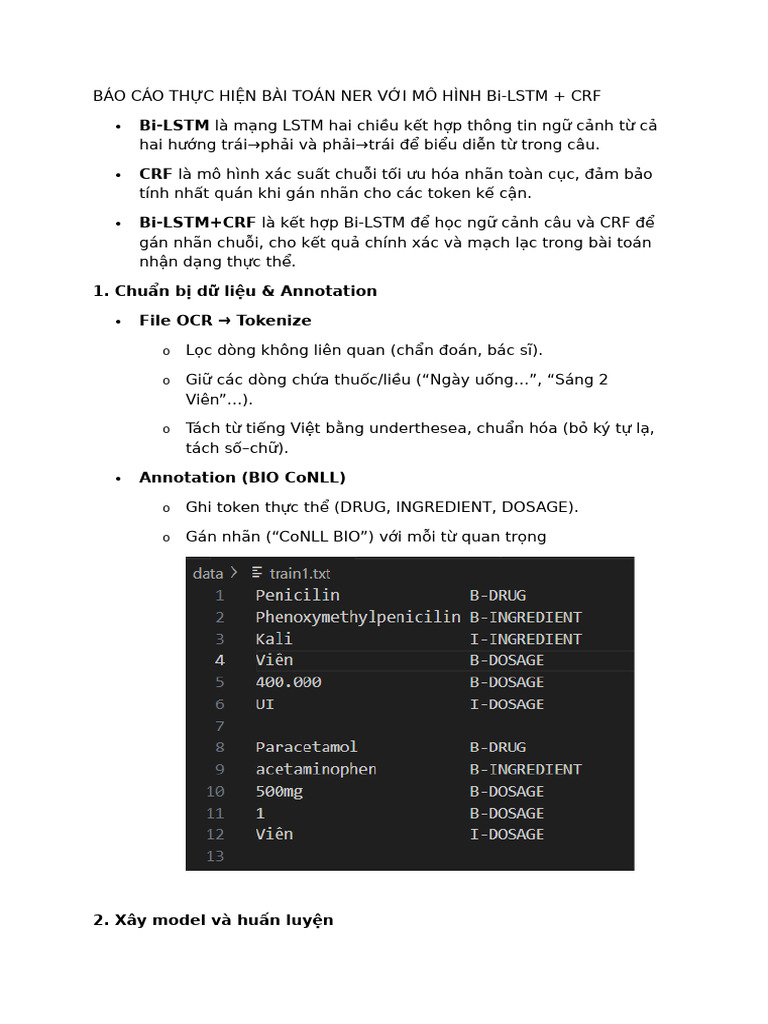 Ner V I Mô Hình Bi LSTM CRF | PDF