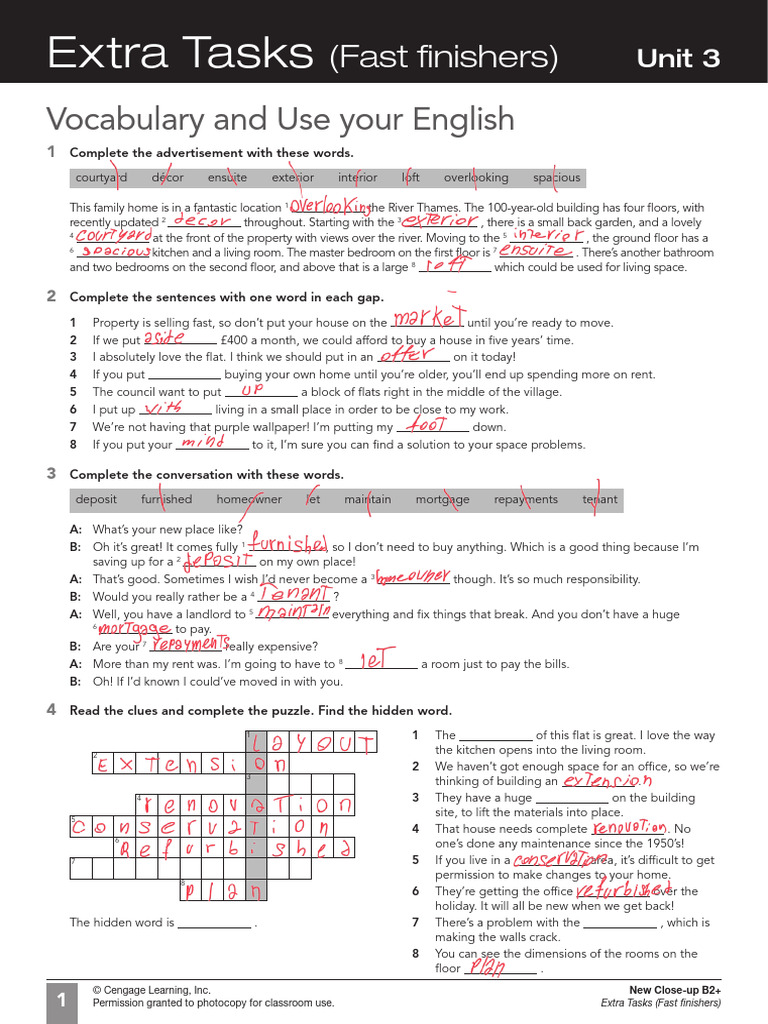 Ncu B2plus Extra Tasks FF U3 | PDF